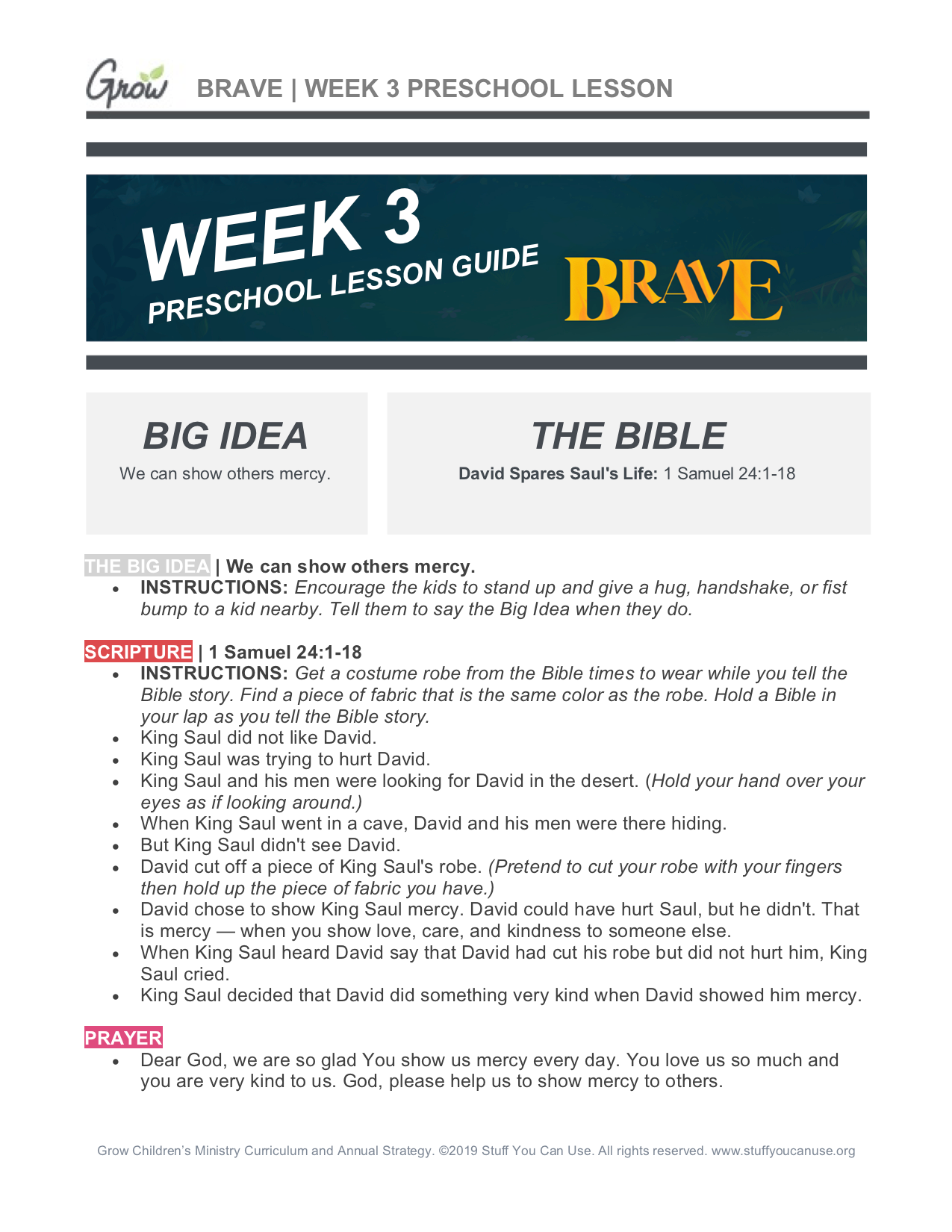 Lesson3_Brave_Preschool_GrowKids | Relentless Church